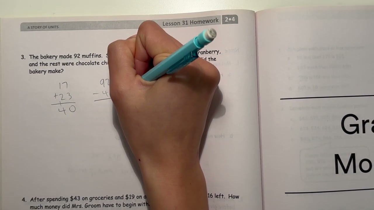 Eureka Math Grade 2 Module 4 Lesson 31 | #mathwithaubrey #homework
