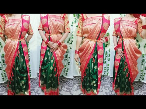 Beautiful Different types saree Draping Tutorial// How to wear Bengali New Style Saree Draping