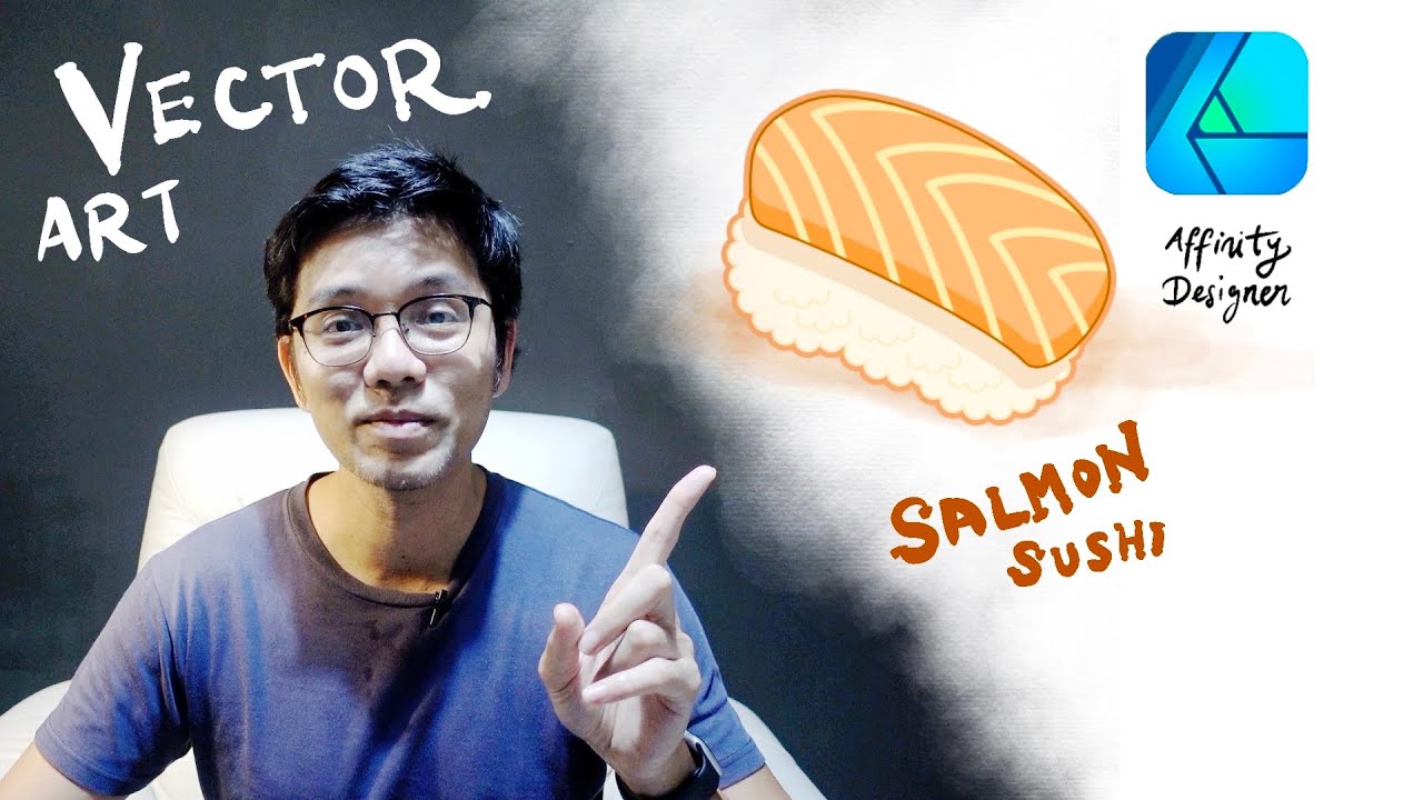 salmon sushi vector Art. Affinity Designer tutorial on iPad