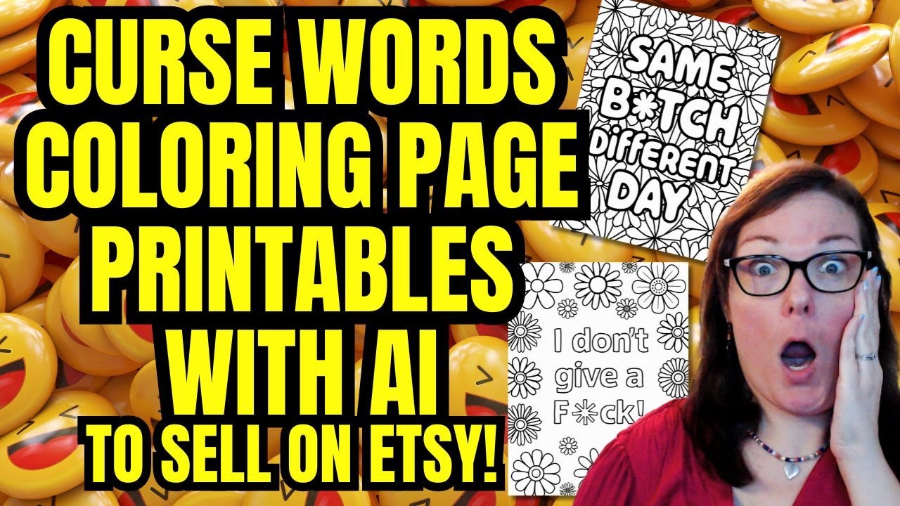 Curse Word Coloring Page Printables to Sell on Etsy | Crafty Becky Tutorials