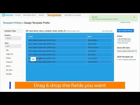 1-1: Templates - How to upload a sample file (.xlsx, .xls, csv) and select data