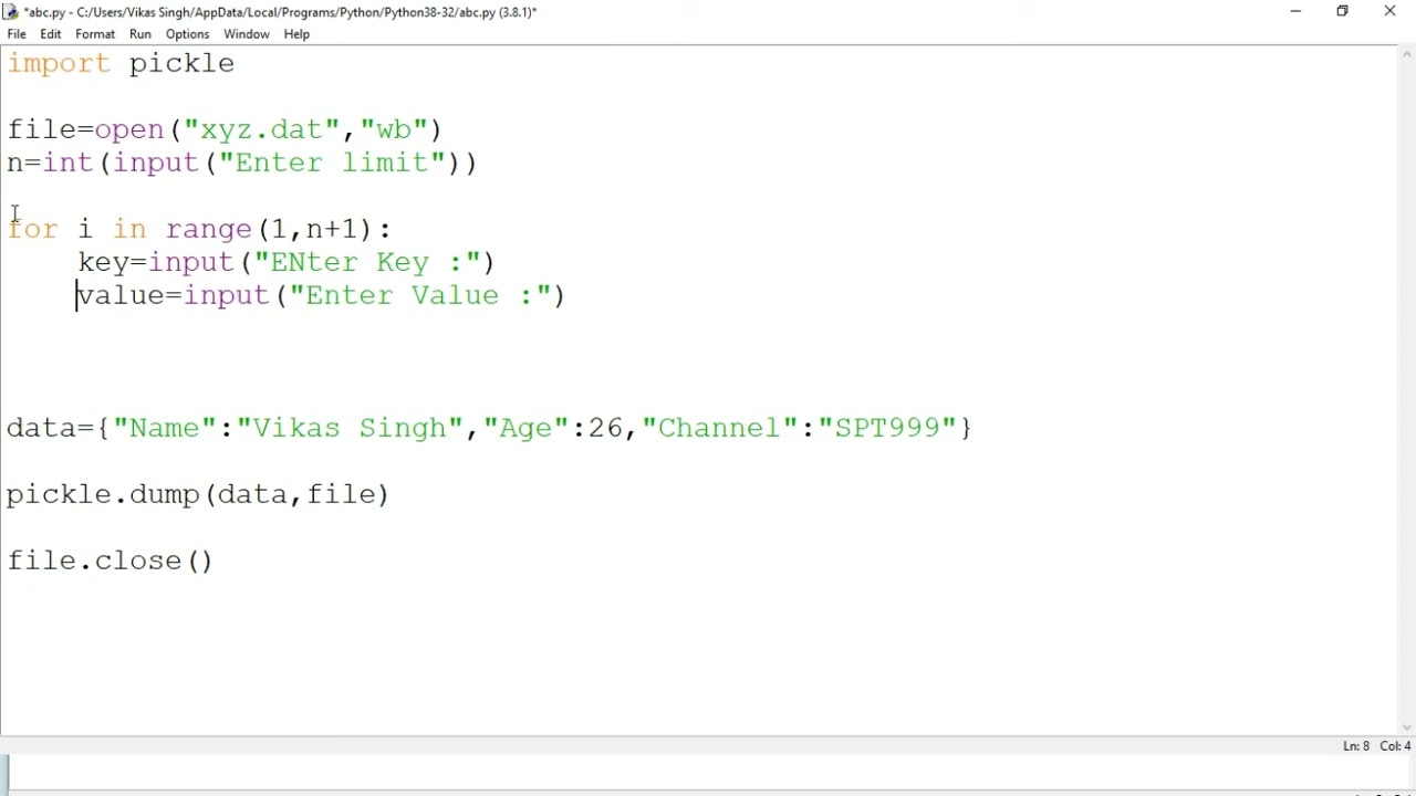 Binary File handling in python