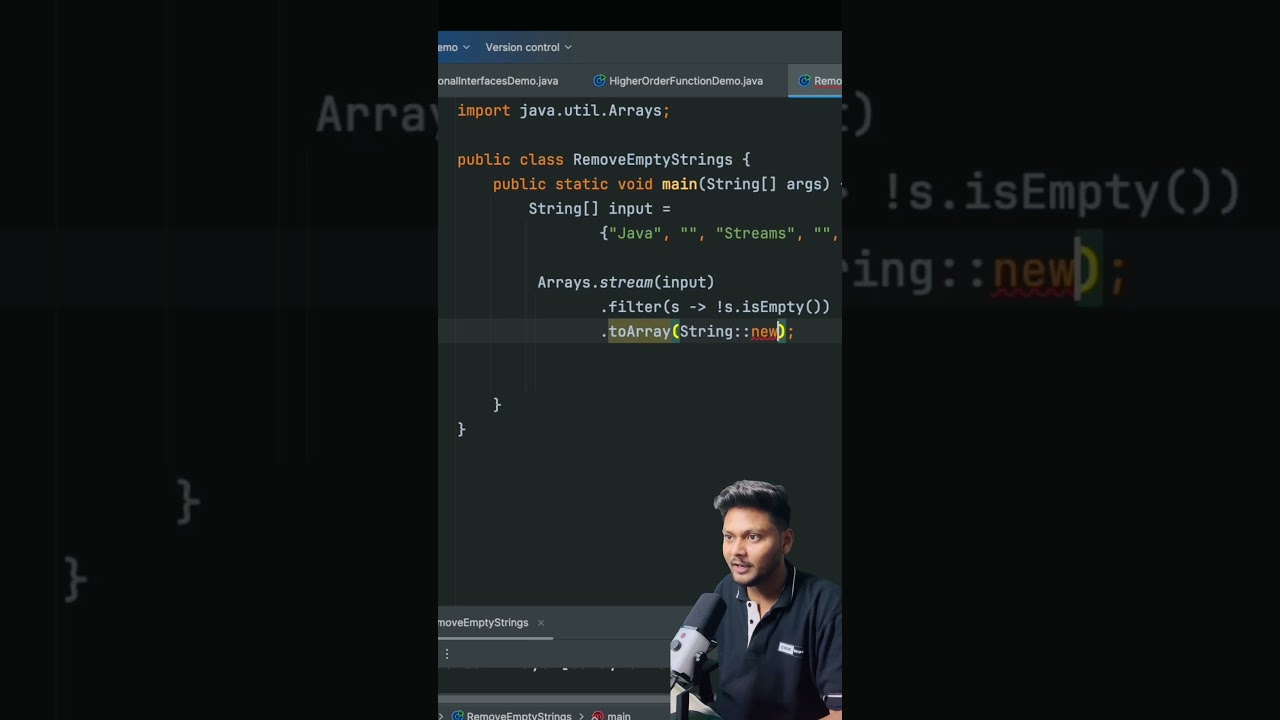 Simple Question Asked In Interview | Remove Empty Strings From Array Using Java Streams✅ #java