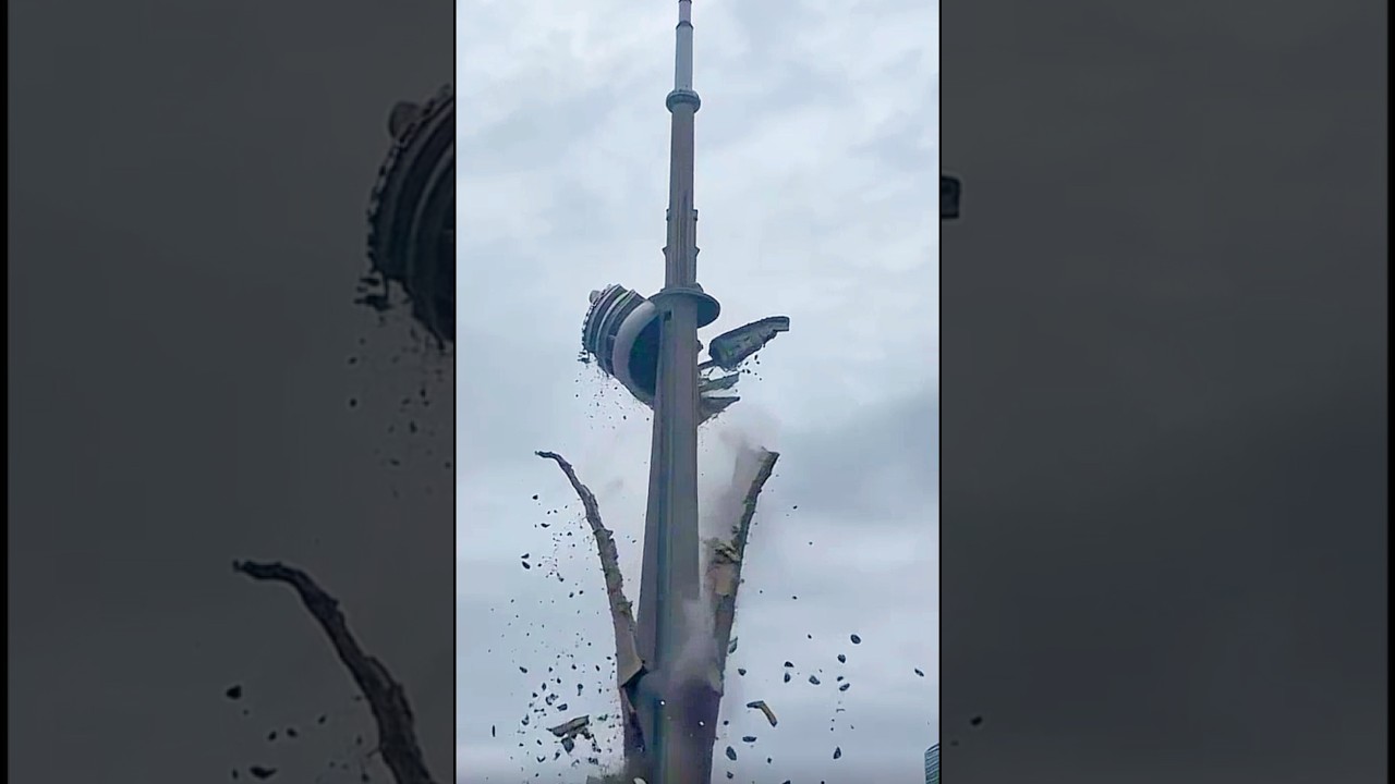 CN Tower COLLAPSES After Massive Explosion — Watch Before It’s Deleted! #cntower #cntowertoronto
