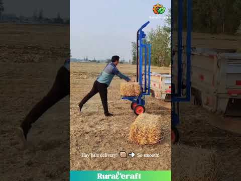 This Hay Bale YEETER is Farm Goals! ๐ Work Smarter, Not Harder! #farming #haybale #funny #gadget