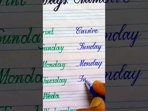 Cursive Writing Days Name (Tuesday) #shorts #cursive #stylish #satisfying #handwriting #english
