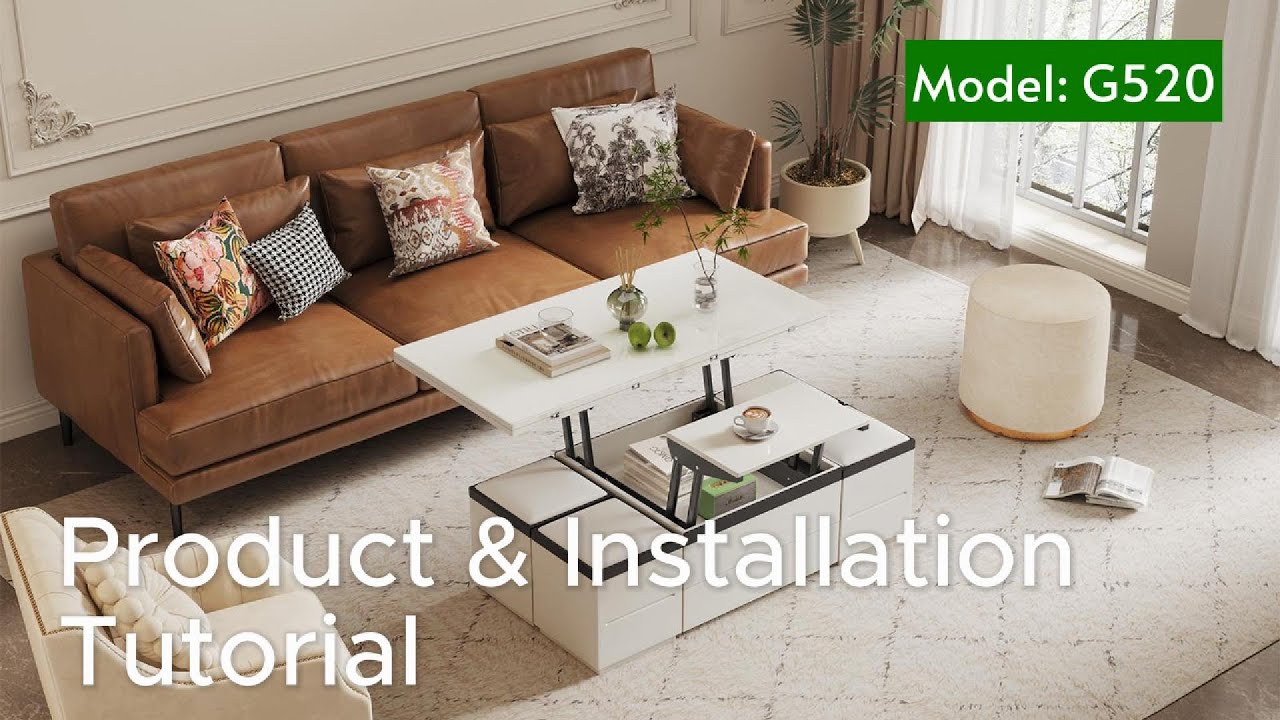 Guyii Model G520 Coffee Table Installation Guide | Multifunctional Coffee Table