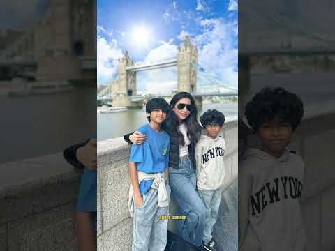 aarthi ravi with her son's recent pic at london 🥰#jayamravi #family #shortrs