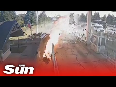 Video captures shocking moment of fatal crash at toll booth in Chile
