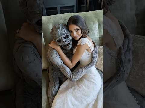 Women in love with a scary ghost #AI #aigenerated #trending