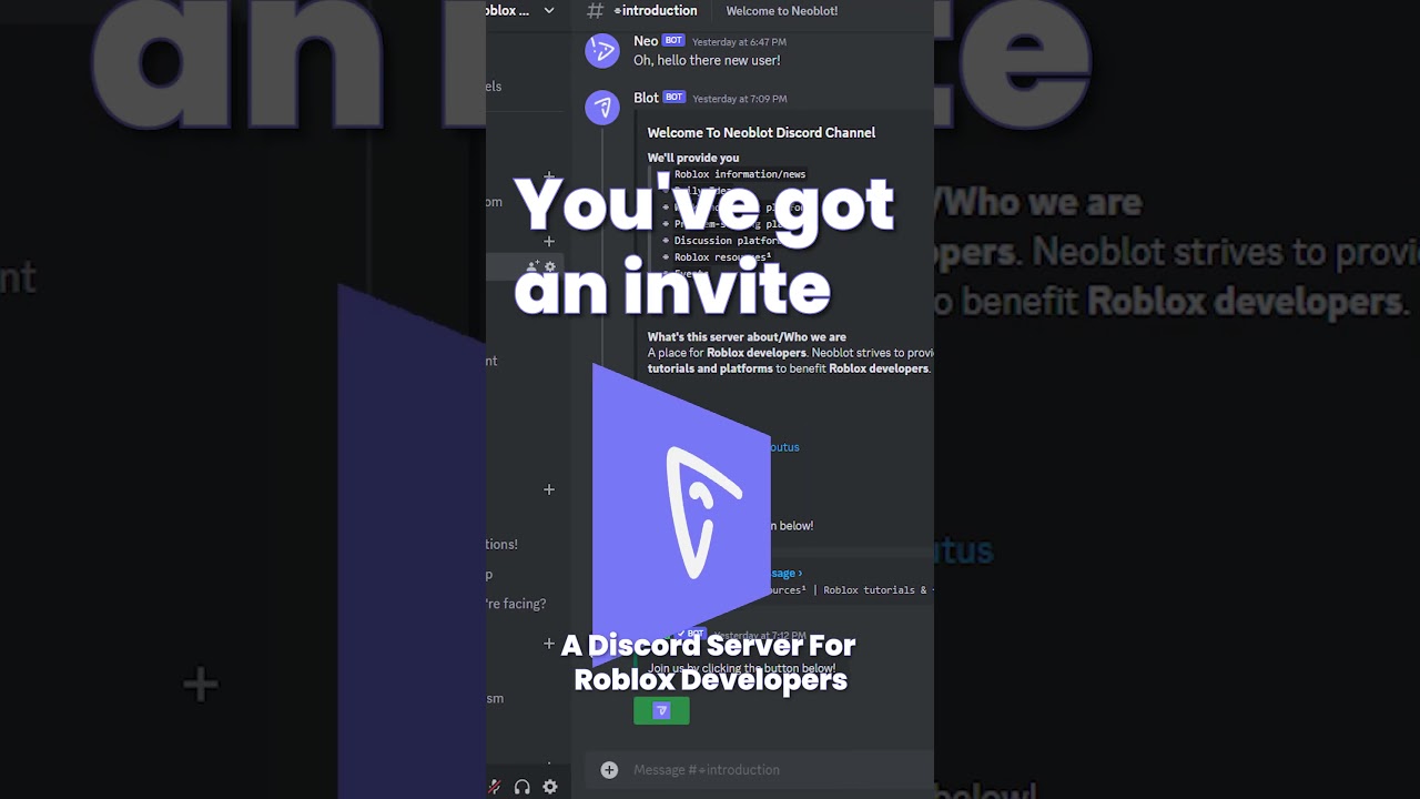 Join our Discord Server for Roblox Developers! 👨‍💻 #shorts #roblox #discord