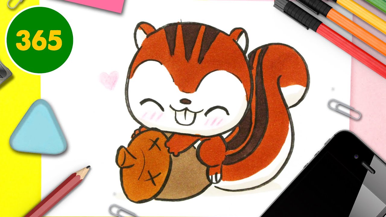 HOW TO DRAW A CUTE CHIPMUNK KAWAII
