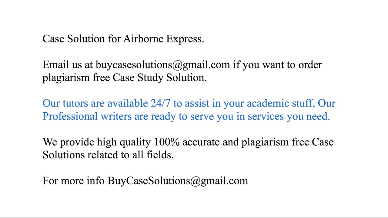 Case Solution Airborne Express