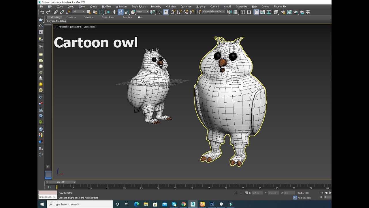 Cartoon owl modeling tutorial Finish part