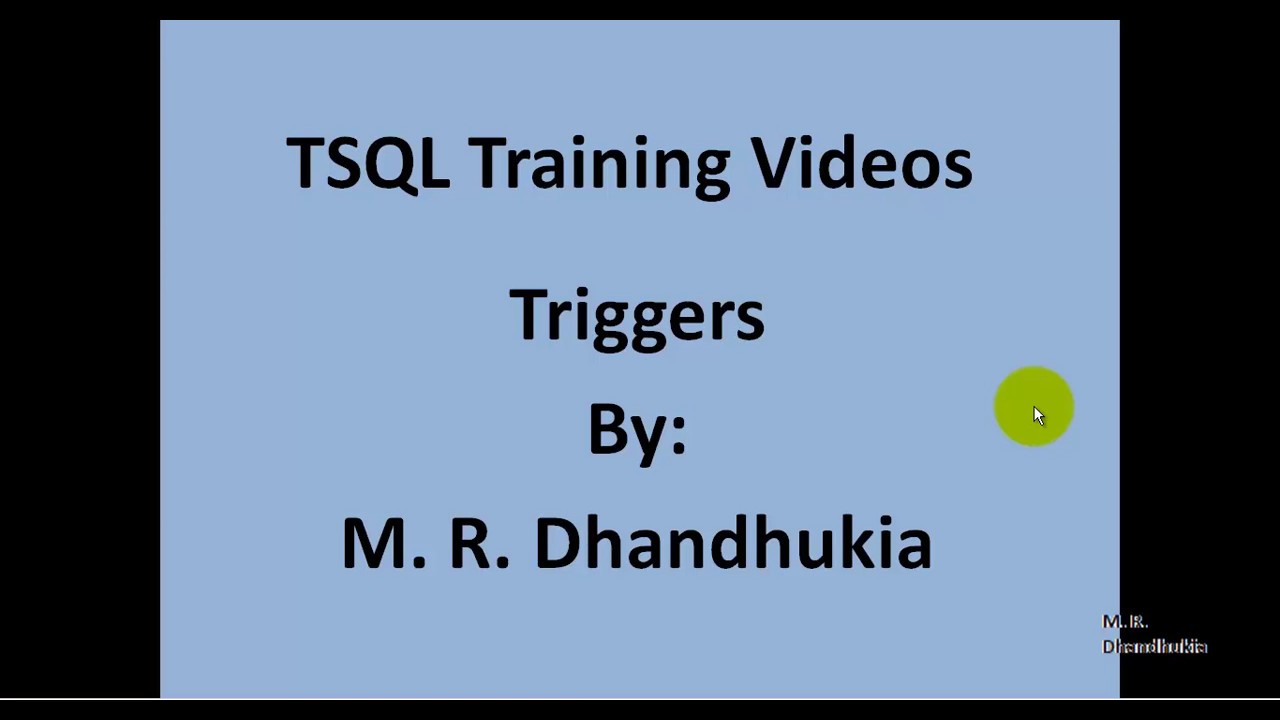 TSQL - Triggers