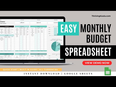 BUDGET TEMPLATE Google Sheets || Monthly Budget Planner Spreadsheet