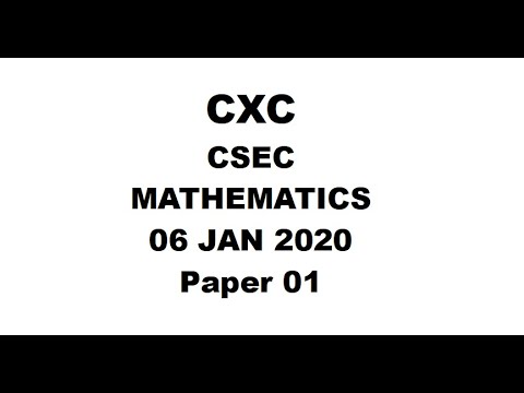 MATHS#28 ~ CXC/CSEC MATHEMATICS JANUARY 2020 PAPER 1