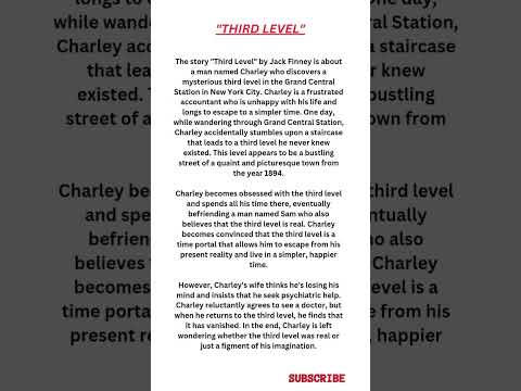 CLASS 12 ENGLISH (SUMMARY) || Chapter 1 The Third Level (Vistas Book)