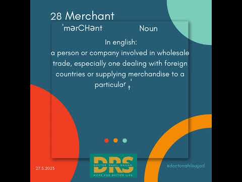Merchant meaning in English, Dari and Pashto languages