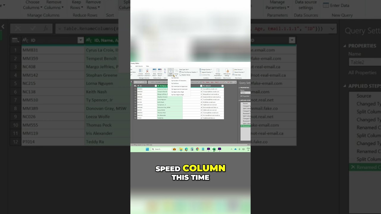 Mastering Data Segregation: First Name and Speed Explained