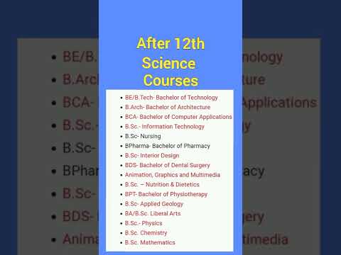 After Plus Two Science || Courses || @educationalupdates-c5o