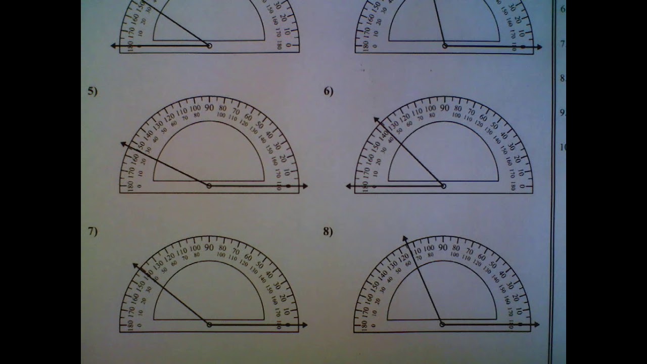 Reading a protractor