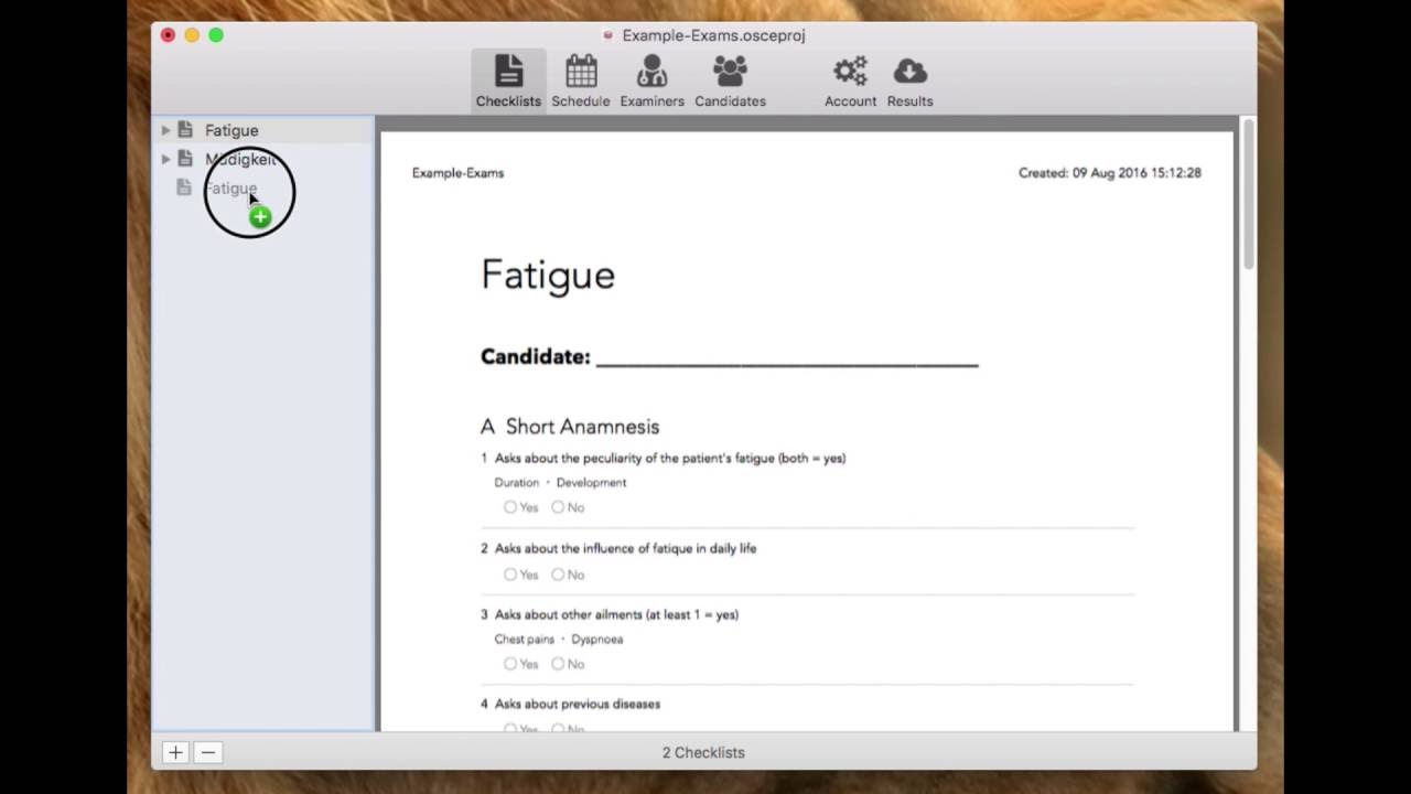 Create Checklists with OSCE Editor