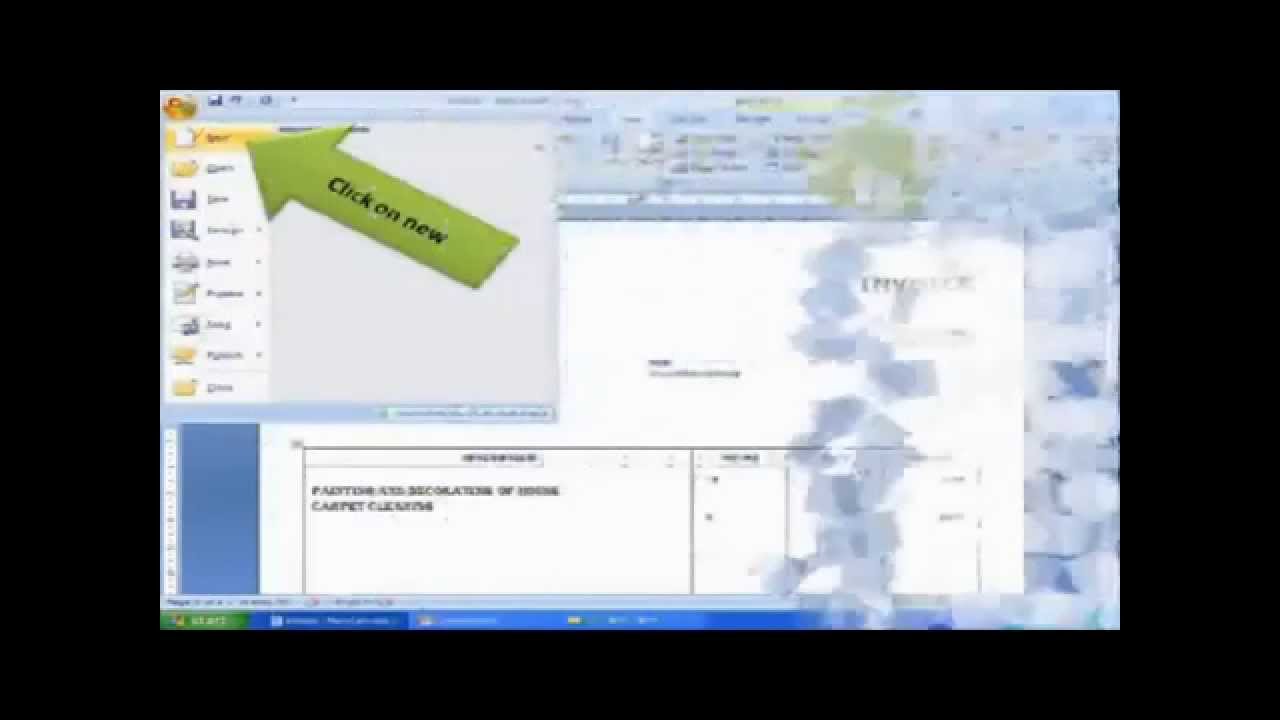 how to use Invoice template In Word 2007