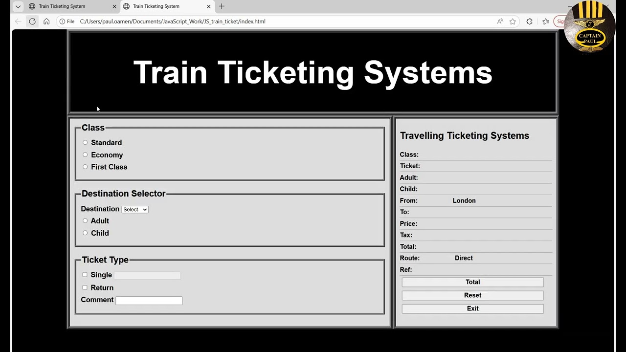 How to Create a Train Ticketing System using JavaScript, HTML, and  CSS