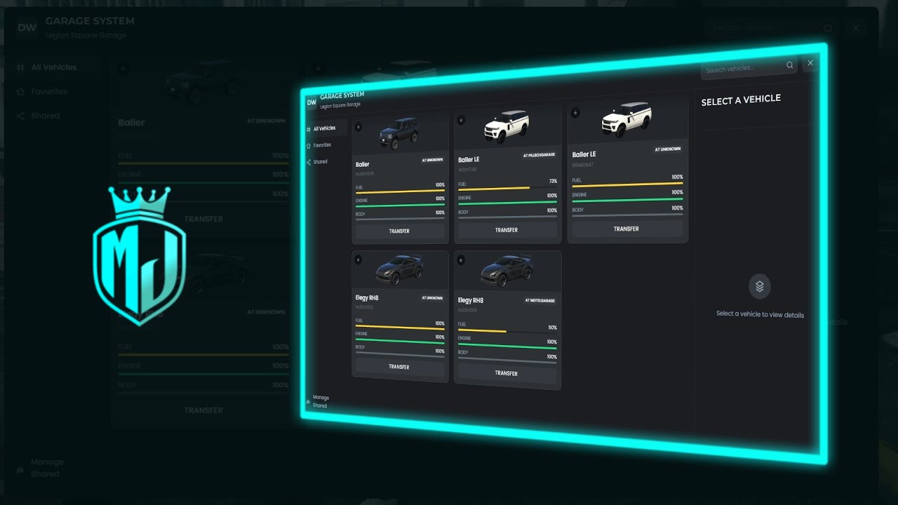 [FREE] 🚗 Advanced Garage System | Personal, Job & Gang Garages | QBCore | @mjdevelopment