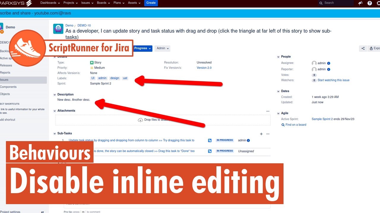 Scriptrunner for Jira - Behaviour disable inline editing is super simple