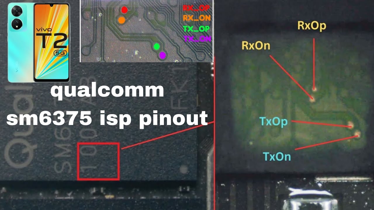 Pinout ISP SOC Snapdragon 695 (SM6375)Drill CPU ✅✅ Vivo T2 5G FRP (Power Of J-Tag)