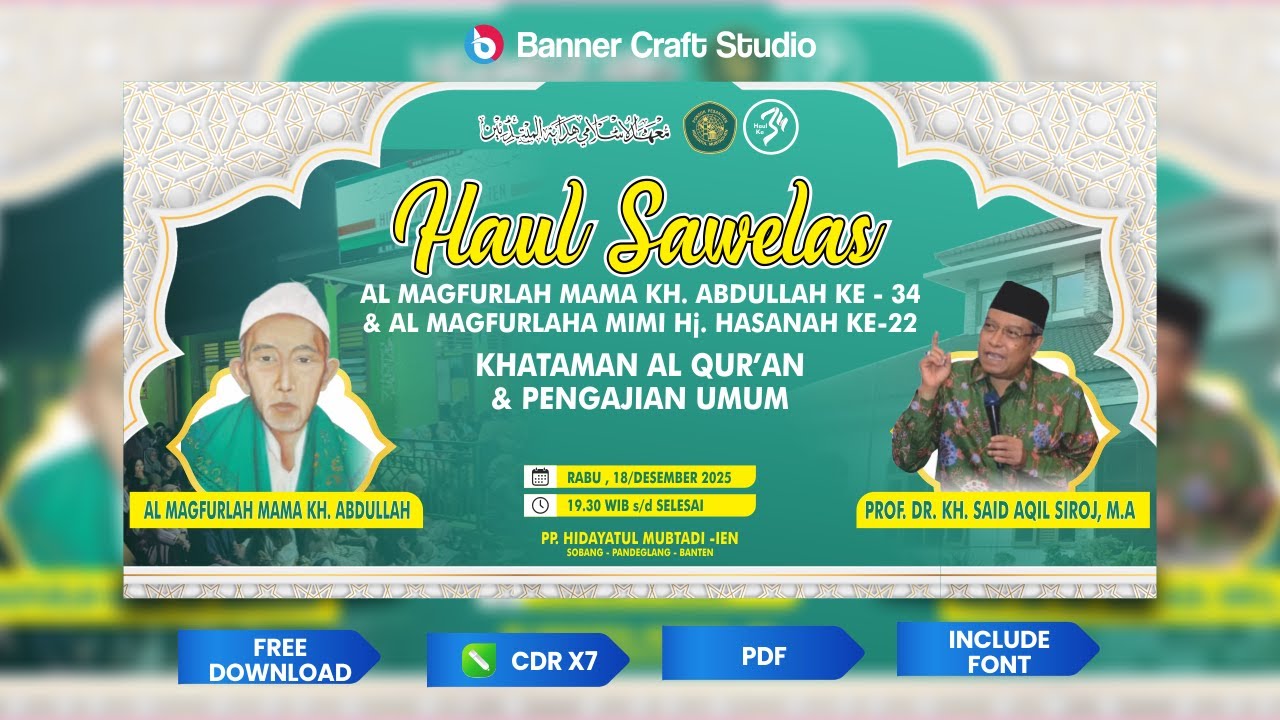 FREE DOWNLOAD - Banner /Spanduk Haul Terbaru 2025 #vidio #canvatutorial
