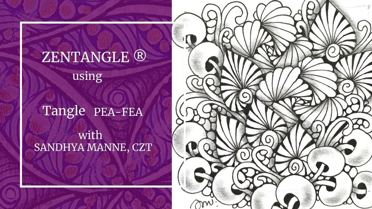 Zentangle® Mini Project with Tangle PEA-FEA beginners tutorial