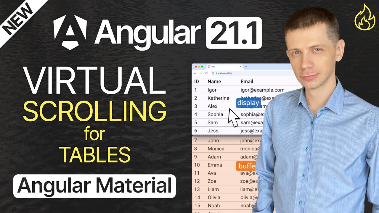 New in Angular 21.1: Virtual Scrolling for Material Tables