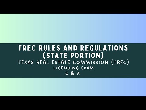 TREC - Texas real estate commission and licensing - State Portion 1