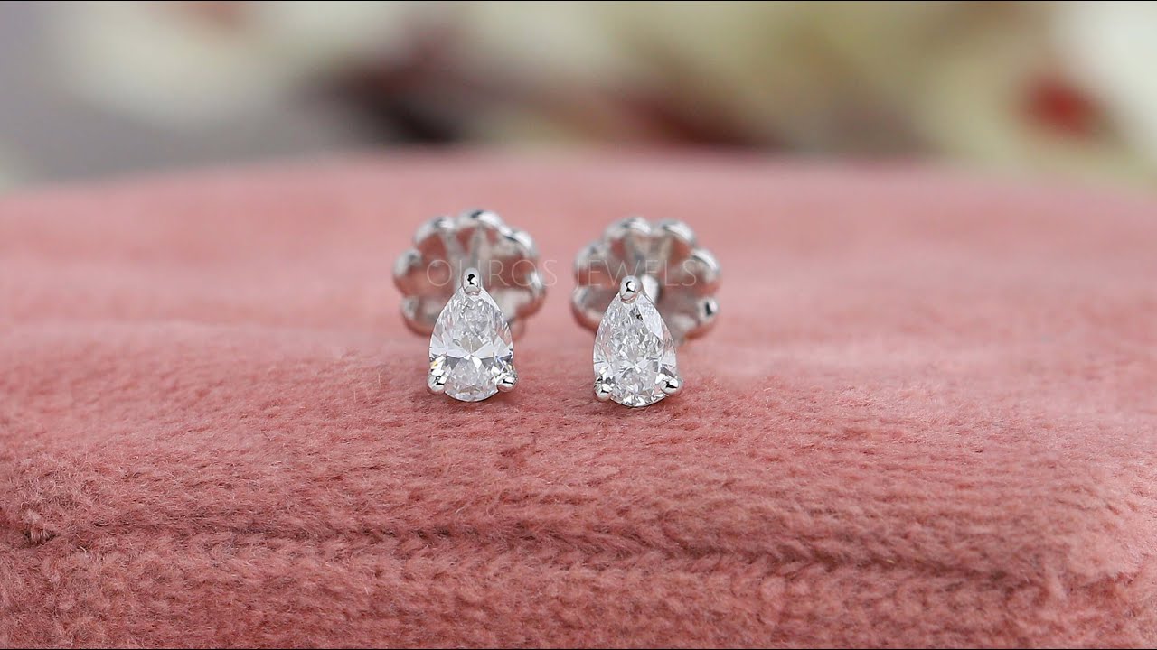 Pear Lab Grown Diamond Stud Earrings