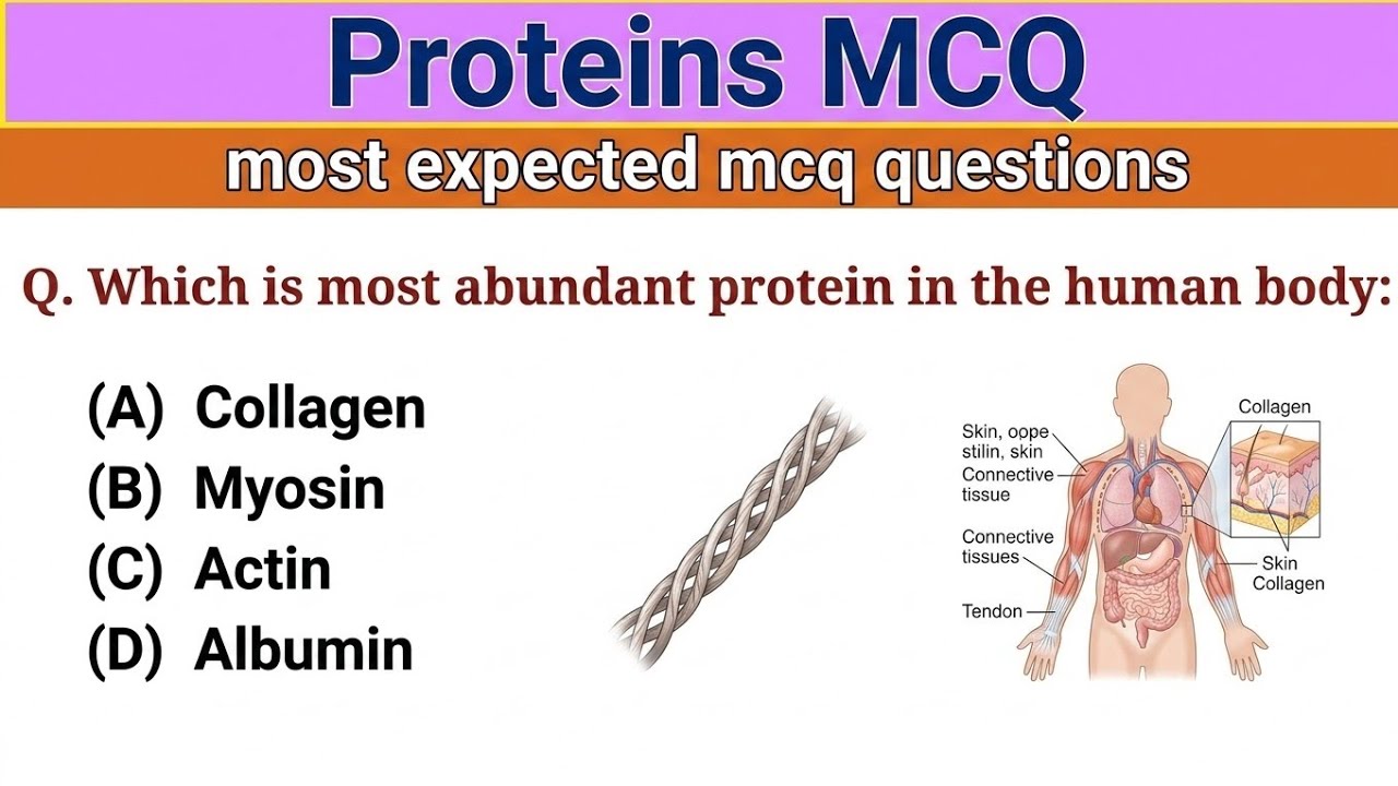 Protein mcqs biochemistry || biochemistry mcq with answers || biochemistry mcq