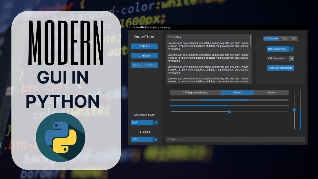 Modern Graphical User Interfaces in Python: Modern UI Design with Python Custom Tkinter
