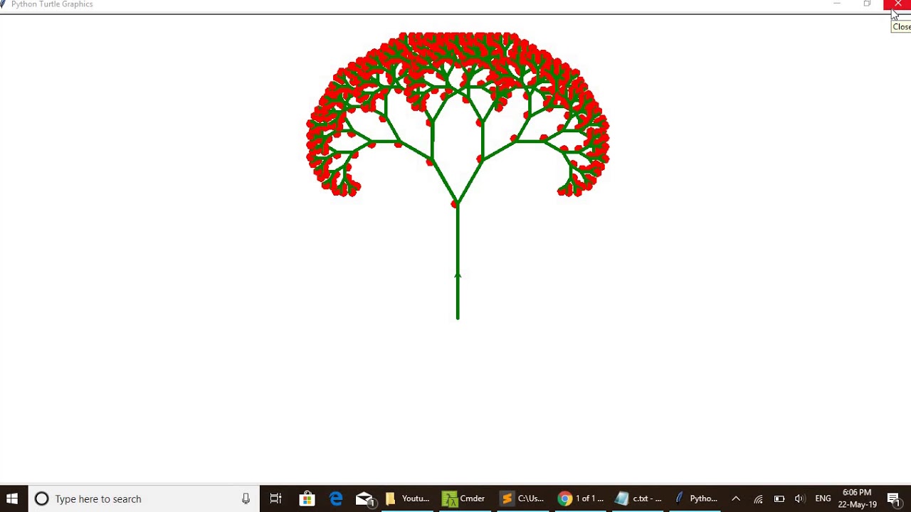 Python Turtle Graphics Recursive Binary Tree 3