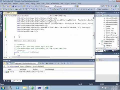 Automated UI testing with Visual Studio 2010