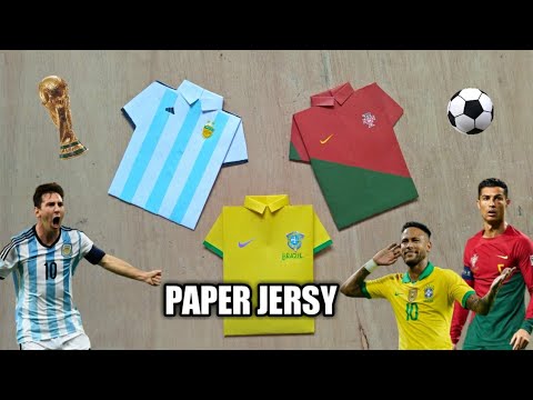 How to make football 🏆worldcup jersy using paper/Brazil, Portugal, Argentina jersey/origami craft...