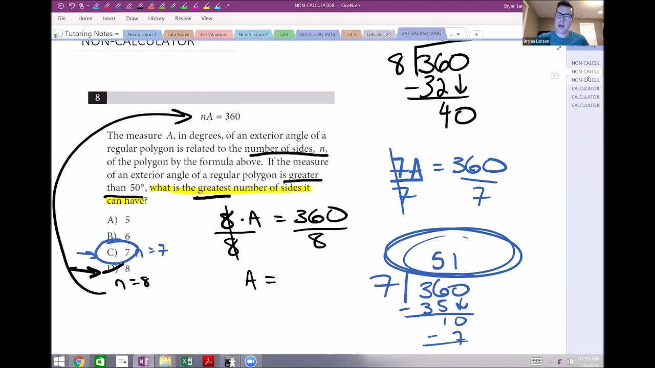 SAT Math Strategy - Backsolving Method