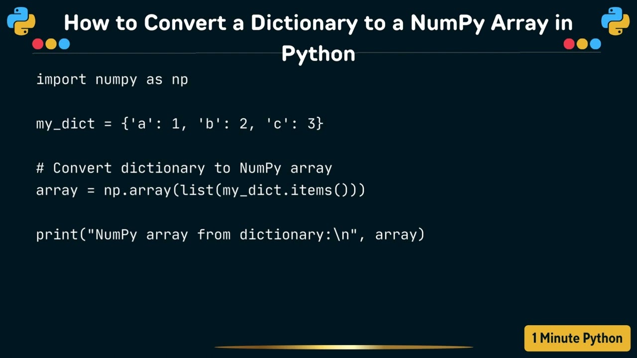 How to Convert a Dictionary to a NumPy Array in Python
