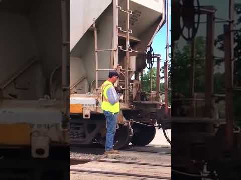 How Not To! Railroad Switching At RR Crossing! Coupling Cars & Cutting In Air! JawTooth #shorts