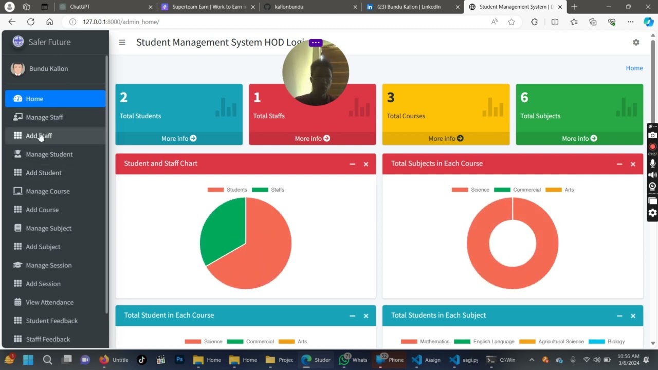 Django School Management System using Python Django