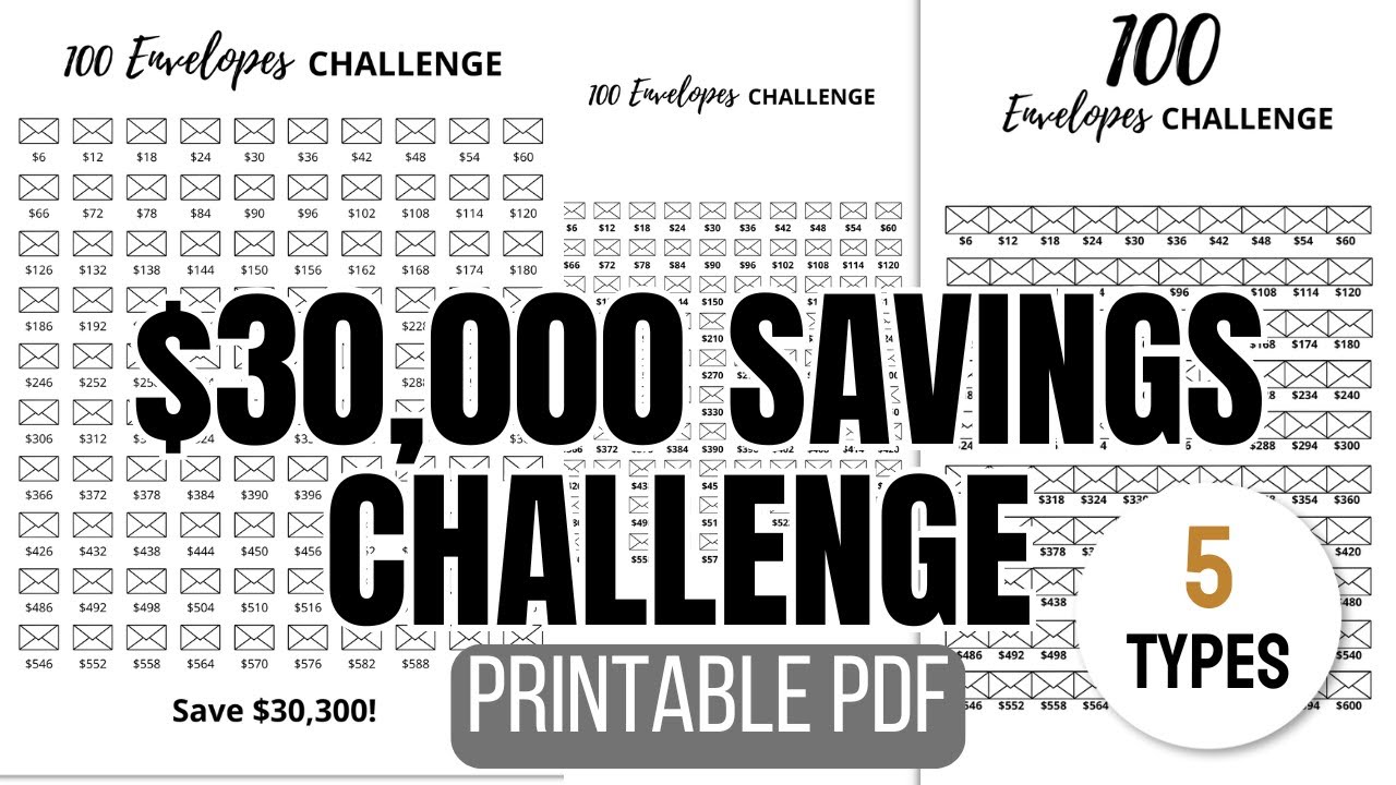 $30,000 Savings Challenge Printable (PDF)