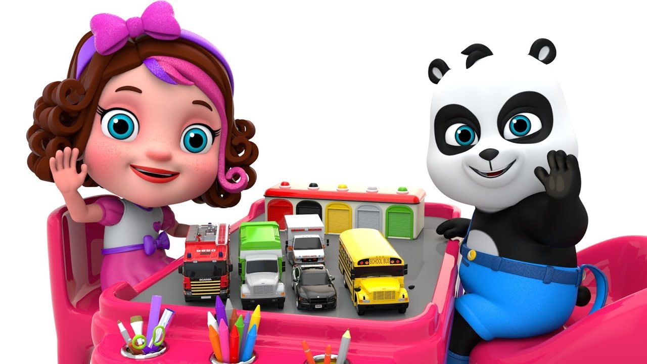 Learn Colors with Street Vehicles Toys - Pinky and Panda TV