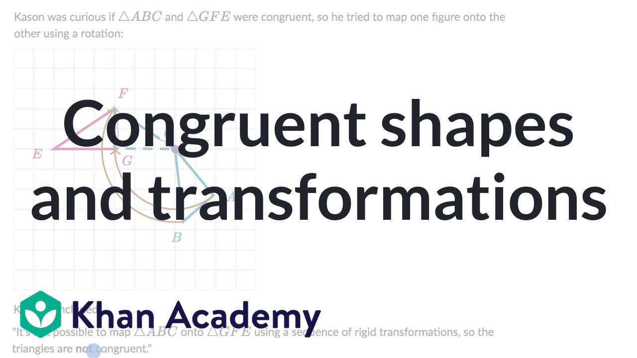 Congruent shapes and transformations