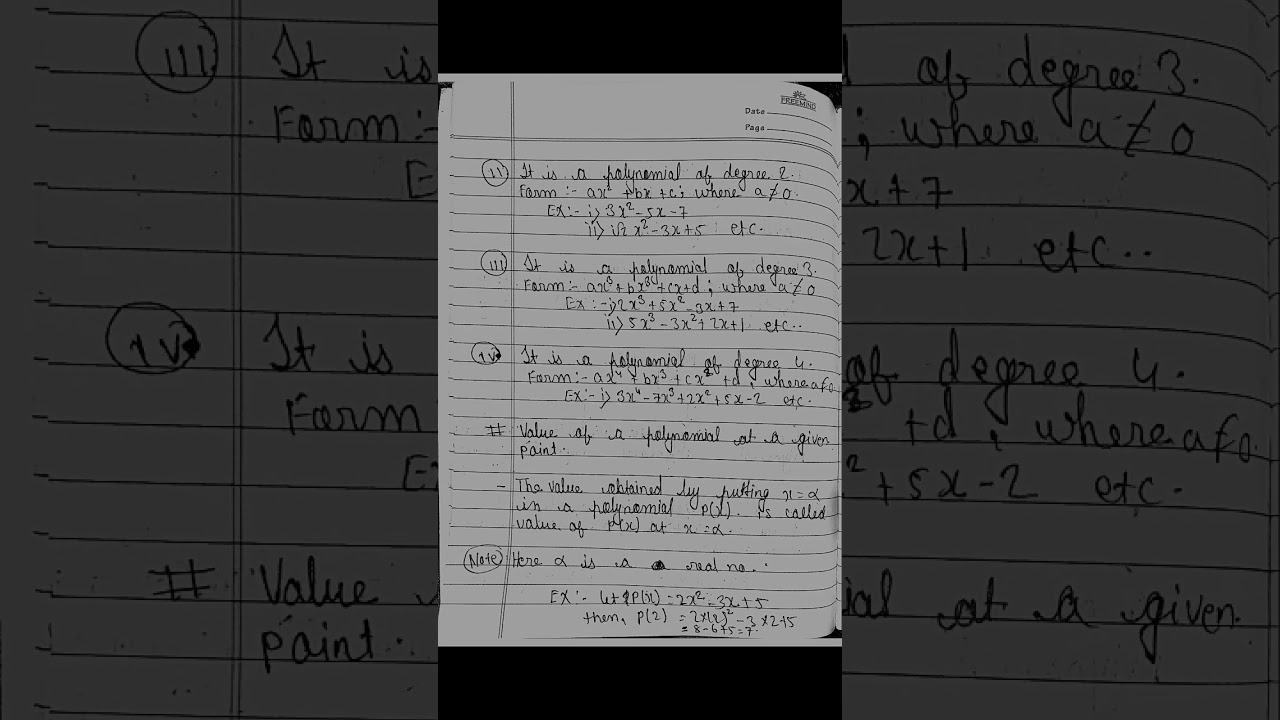 #class10 polynomials maths notes!